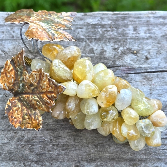 unbranded | Accents | Vintage Polished Citrine Crystal Stone Grape ...